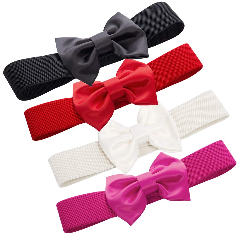 GRACE KARIN Wide Dress Waist Belts with Large Bow-Knot (2XL,Black 775)