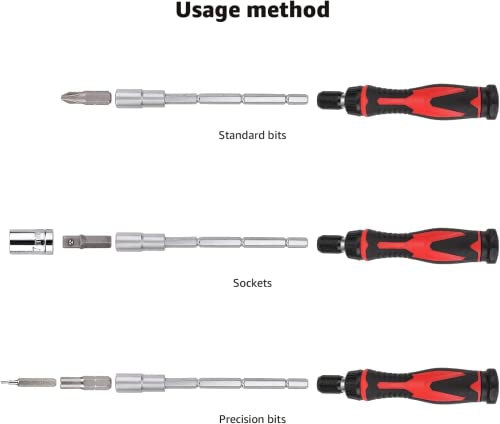 Amazon Basics 73-Piece Magnetic Ratcheting Wrench and Electronics Precision Screwdriver Set