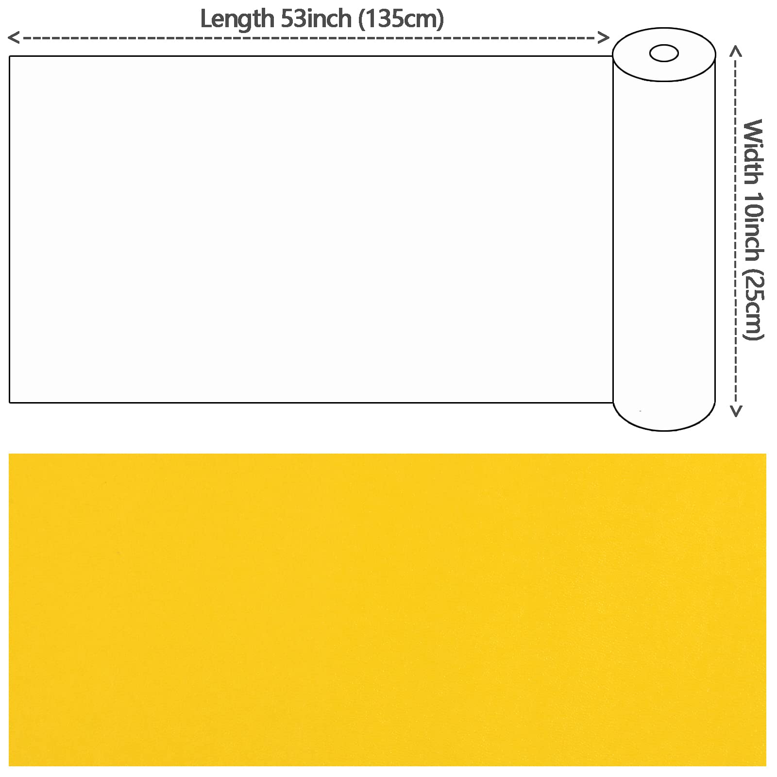 Solid Color Yellow Faux Leather Roll 10"X53"(25cmX135cm),Smooth Faux Leather Material for Making Crafting,Making Handicrafts,Leather Earrings, Bows, DIY Sewing (Yellow)