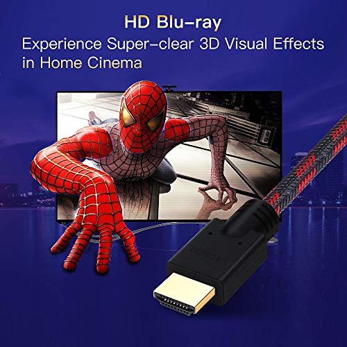 SHULIANCABLE HDMI Cable, Supports 1080p, UHD, FHD, 3D, Ethernet, Audio Return Channel for Fire TVHDTV/Xbox/PS3 (3Ft/1M)