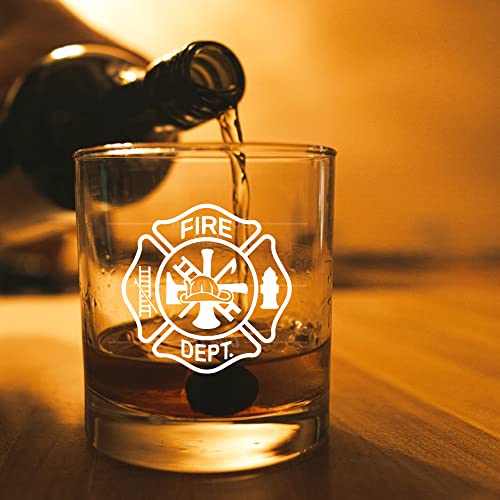 AGMdesign, Double sided Good Day Bad Day Don't Even Ask Fire Department Firefighter Whiskey Glasses, Whiskey Lovers Gifts for Him, Fire Department, Firefighters