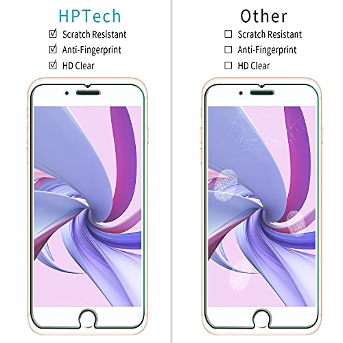 HPTech (2 Pack) Tempered Glass For iPhone 8 Plus, iPhone 7 Plus, iPhone 6S Plus, iPhone 6 Plus 5.5-Inch Screen Protector, Case Friendly, Easy to Install, Bubble Free