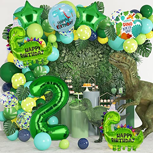 7pcs Dinosaur Balloons, Dinosaur Birthday Number Mylar Foil Balloon Dinosaur Party Party Supplies Dinosaur Birthday Decorations(2nd)