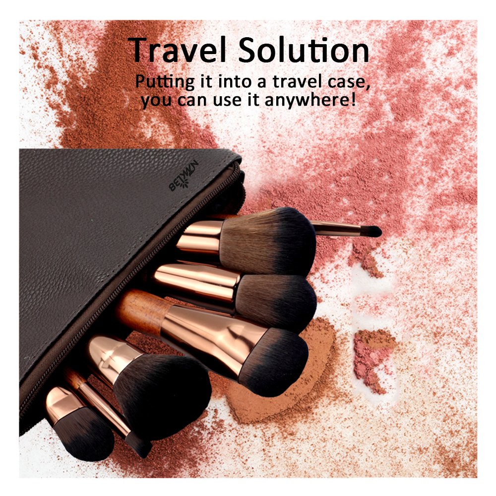 NMKL38 Double Ended Contour Highlight Makeup Brush for Cream, Powder, Foundation, Bronzer and Concealer Blending, Contouring and Highlighting Cosmetics Brush - Vegan and Cruelty Free
