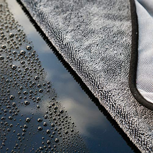 MR.LUSTRE Microfiber Drying Towels for Cars Large Single Sided Durable Layer Professional Grade Super Absorbent Car Cleaning Towel Auto Detailing Cloth, 35x28 inch, 1 Pack, 1 Piece