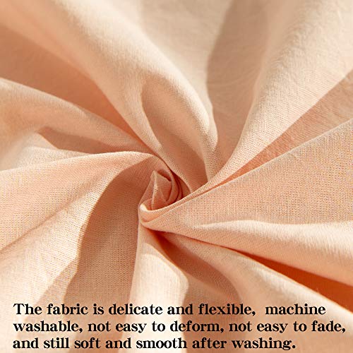 NTBAY 3-Piece Washed Cotton Toddler Sheet Set, Solid Color Crib Fitted Sheet Flat Sheet and Envelope Pillowcase, Baby Bedding Sheet & Pillowcase Sets, Blush Pink