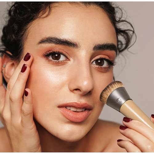 EcoTools Wonder Cover Complexion Brush, Makeup Brush For Flawless Foundation Application & Blending, Full Coverage Base Brush, Eco-Friendly, Synthetic Bristles, Cruelty-Free, 1 Count