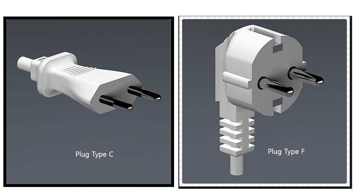 Ecotrees Travel Small European to US Plug Adapter 220v to 110v Travel Adapter Set of 2 / Plug Type C or Plug Type F to Type A (US Standard)/ None Power Convert
