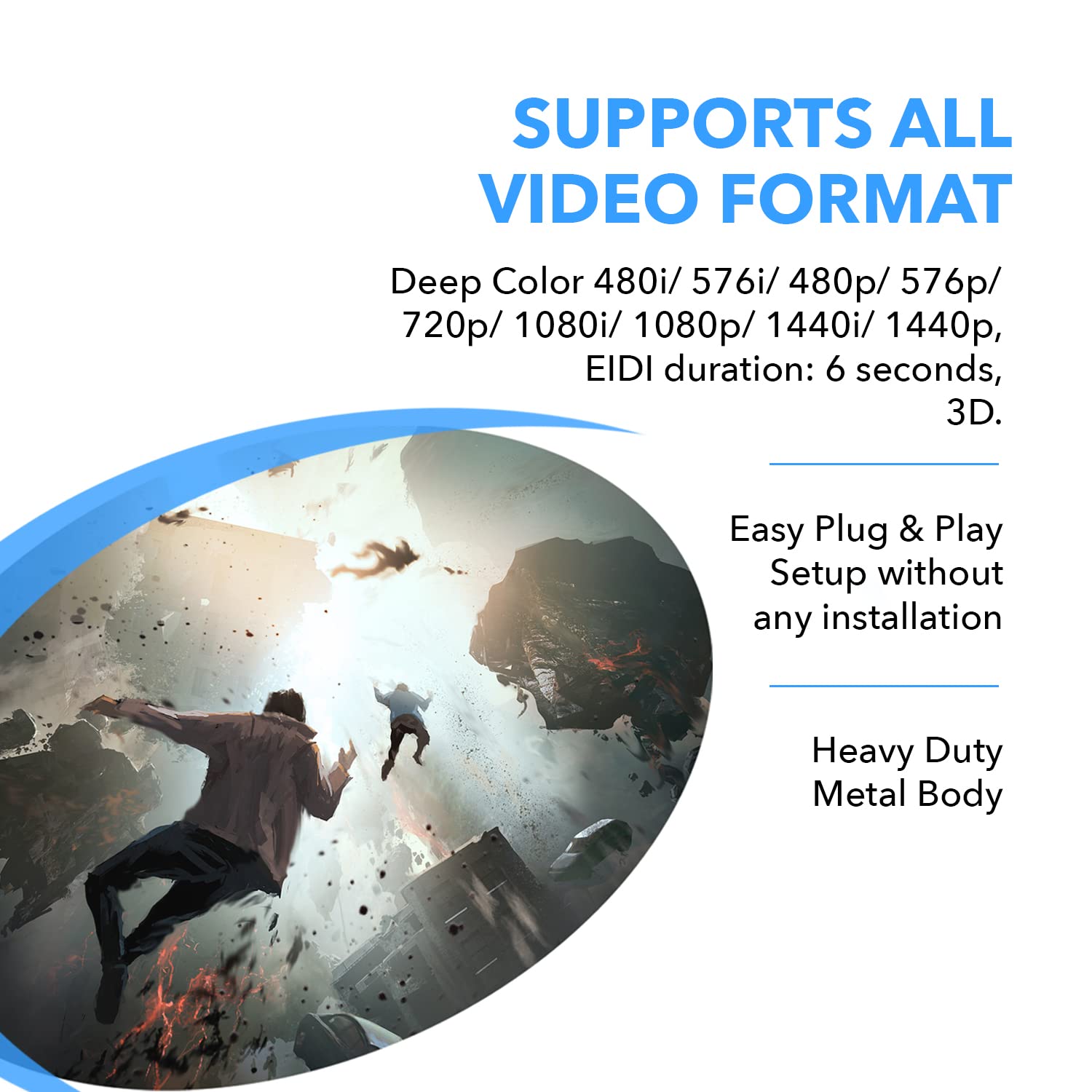 OREI HDMI Splitter 1 in 8 Out with Video Resolutions up to 4K@30hz, EDID Management, 10.2 Gbps Video Bandwidth & Plug and Play Installation