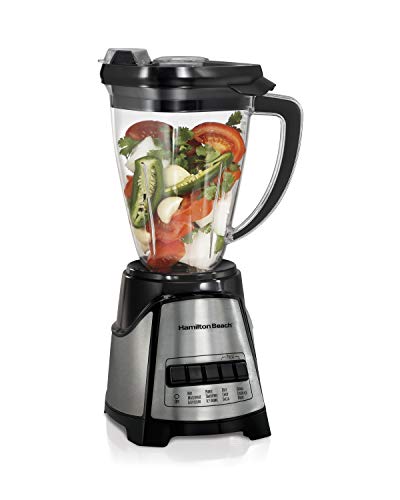 Hamilton Beach MultiBlend Blender & Food Chopper with 4 Functions for Dicing, Grinding, Shakes and Smoothies, 48oz Tritan Jar and 24oz Vegetable Dicer Attachment, Black (58159)