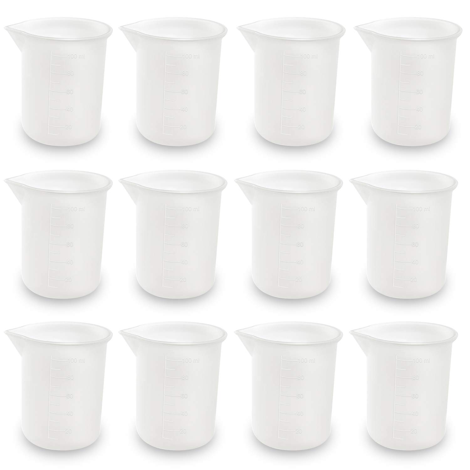 36 Pieces Silicone Resin Mixing Cups Kit- 100ml Silicone Measuring Cups, Silicone Mixing Cups, Transfer Pipettes, Finger Cots, Silicone Stir Stick and Silicone Mat for Art Making Handmade Craft