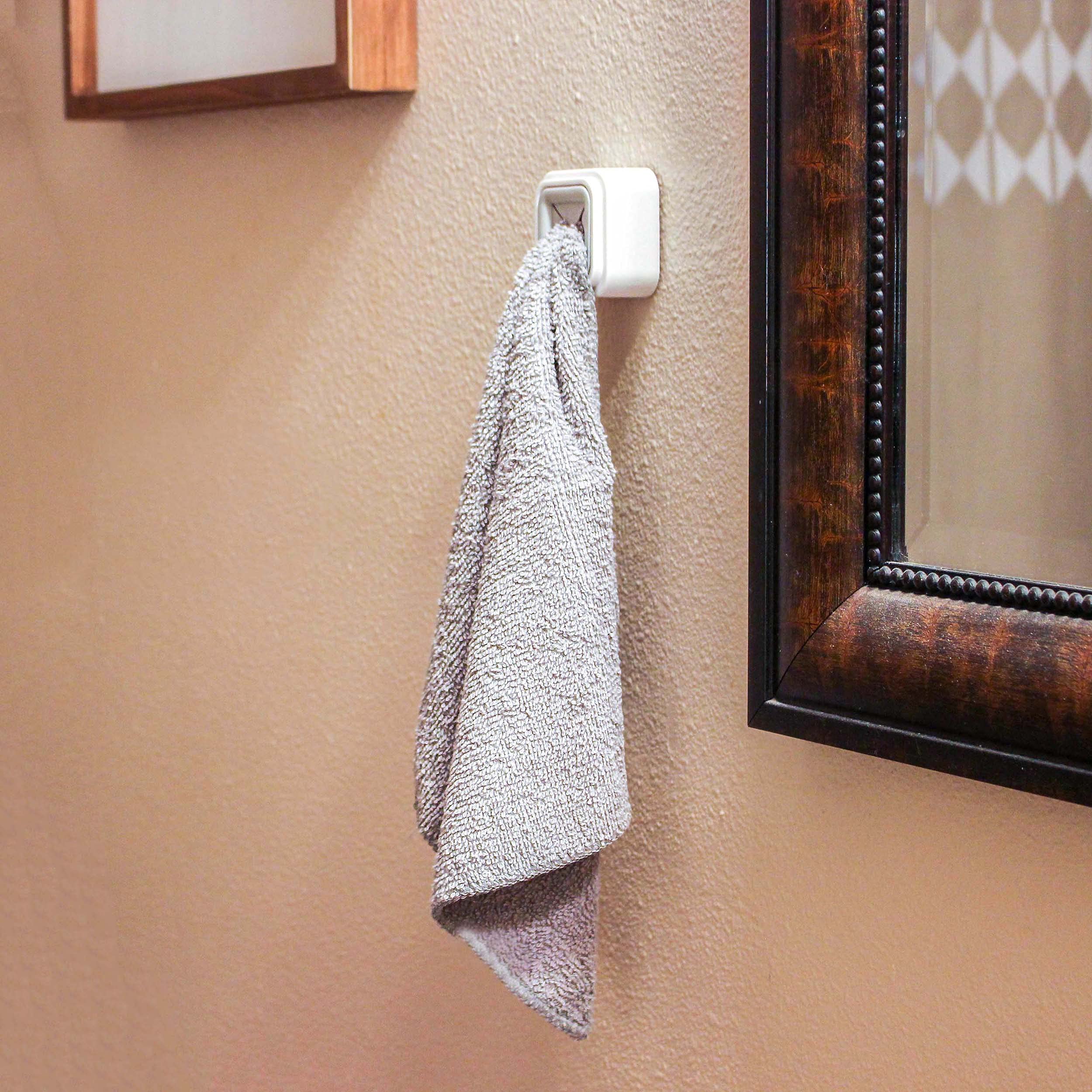 7Penn Bathroom Hand Towel Holder Clip - 3pk Kitchen Towel Push Holder Adhesive Rag Hanger Towel Pinch Holder