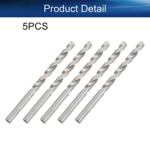 Auniwaig 6.8mm Twist Drill Bit HSS-4241 Straight Shank Drilling Twist Drill Bit for Metal, Wood, Steel, Aluminum Alloy, Manual Work DIY Silver 5Pcs