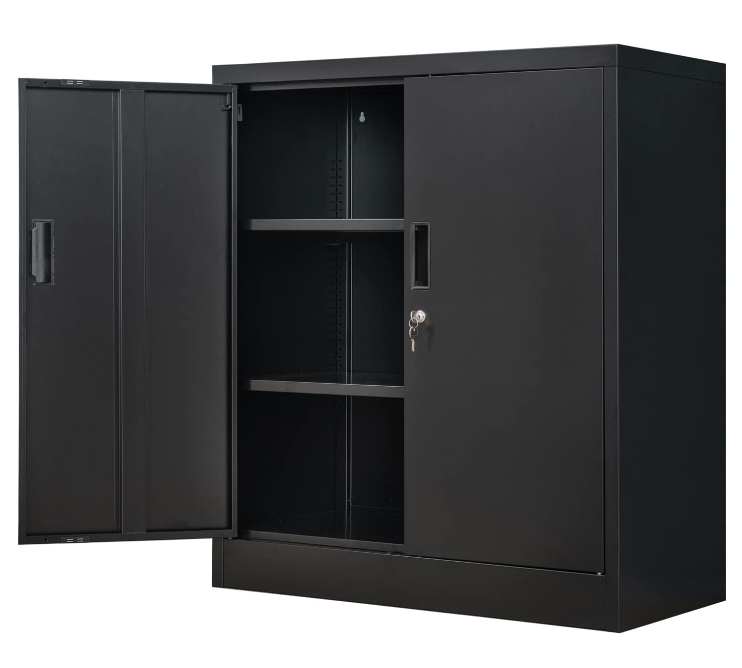 BESFUR Metal Storage Cabinet with Locking Doors and Adjustable Shelves, Steel Storage Cabinet for Office, Garage, Warehouse, Classroom, Pantry