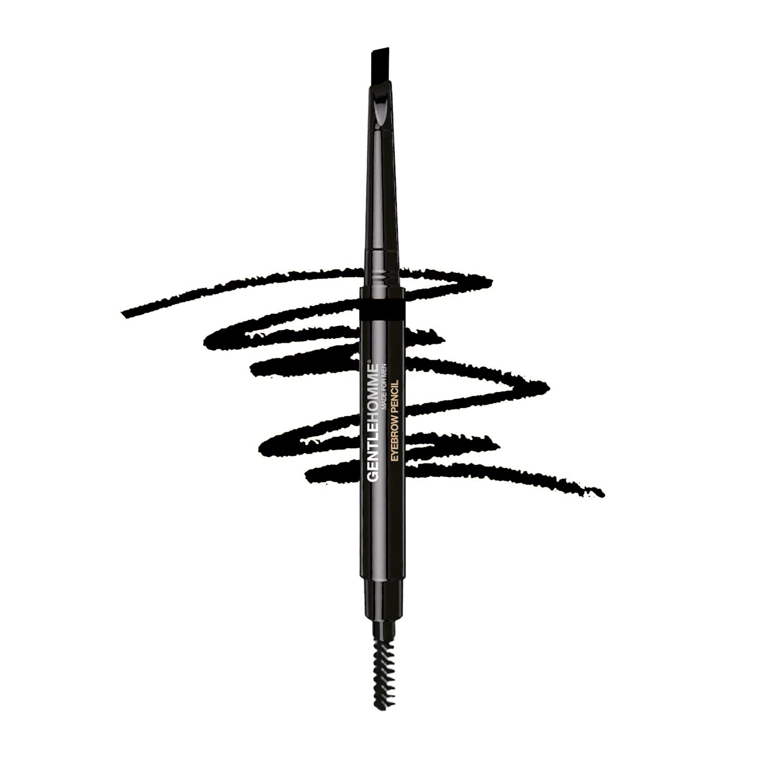 Gentlehomme - Eyebrow Pencil - Men’s Brow Pencil - 2-in-1 Brow Brush & Lead Pencil - Shape, Define & Fill In Eyebrows - Ultra-Thin Pencil - Long-Lasting Color - Vegan - Black - 1 Pencil