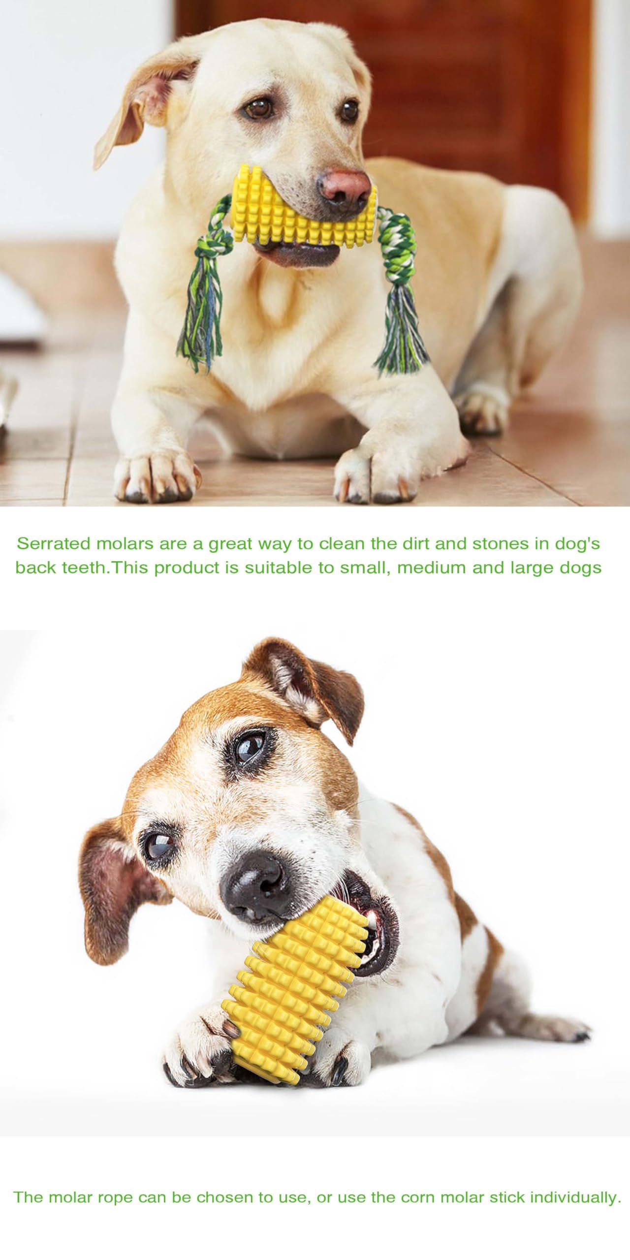 Corn Shape Puppy Chew Toy Pet Dog Molar Toy for Dog Chew Interactive Toys Toothbrush Chew Rope Agressive Chewers, Any Size Any Breed