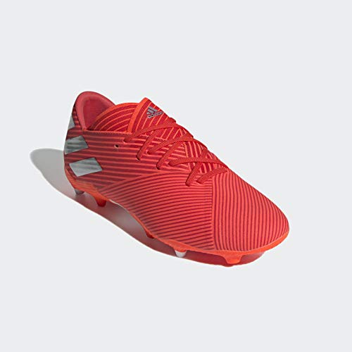 adidas Men's Nemeziz 19.2 Firm Ground Soccer Shoe, Active Red/Silver Metallic/Solar Red, 10 M US