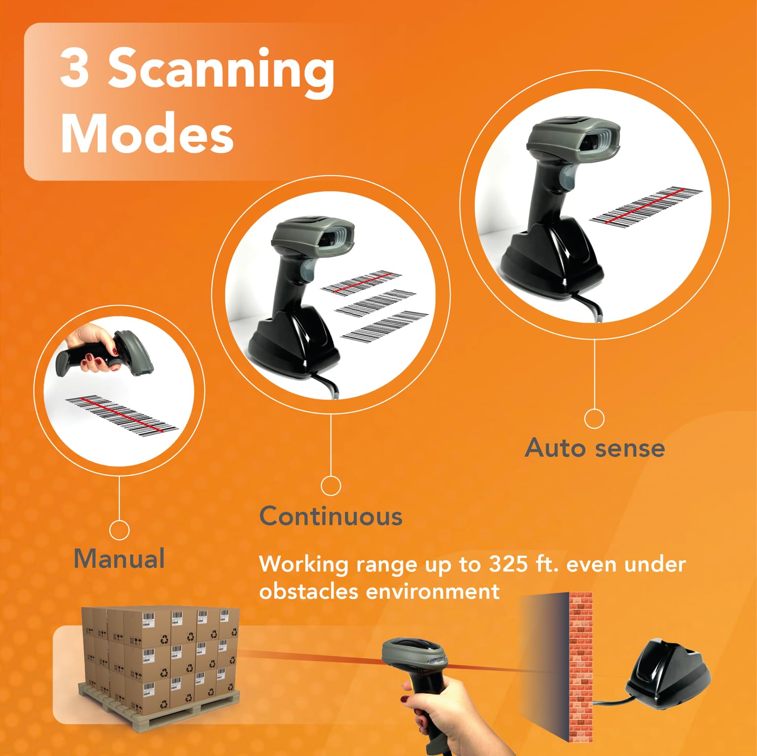 SOLUX Barcode Scanner - QR Code Scanner - 2D Barcode Scanner - Master Efficiency with USB Barcode Scanner - Bar Code Scanner with Stand - The Ultimate Hand Scanner - Screen and Paper Scanning - Black
