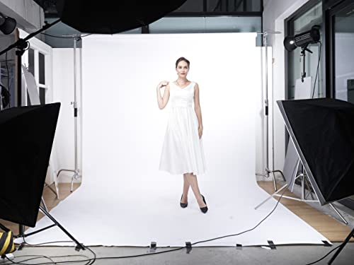 Huamei Seamless Photography Background Paper, Photo Backdrop Paper 107-Inches Wide x 36-Feet, 93 Arctic White (272193)