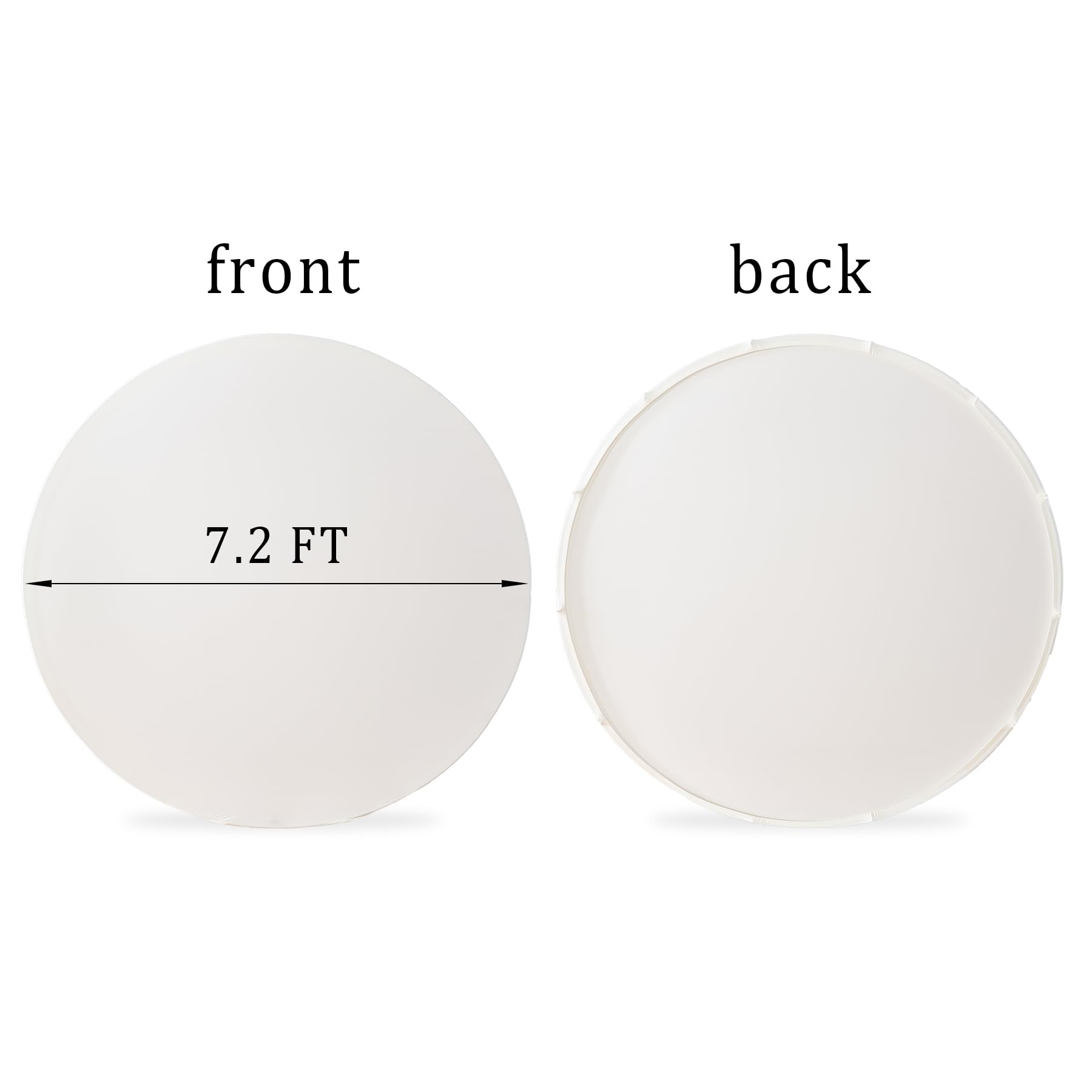 7.2FT Ivory Round Backdrop Covers Circle Background Covers for Birthday Party Baby Shower Wedding Photography Circle Arch Cover, Suitable for 7ft/7.2ft Circle Stand