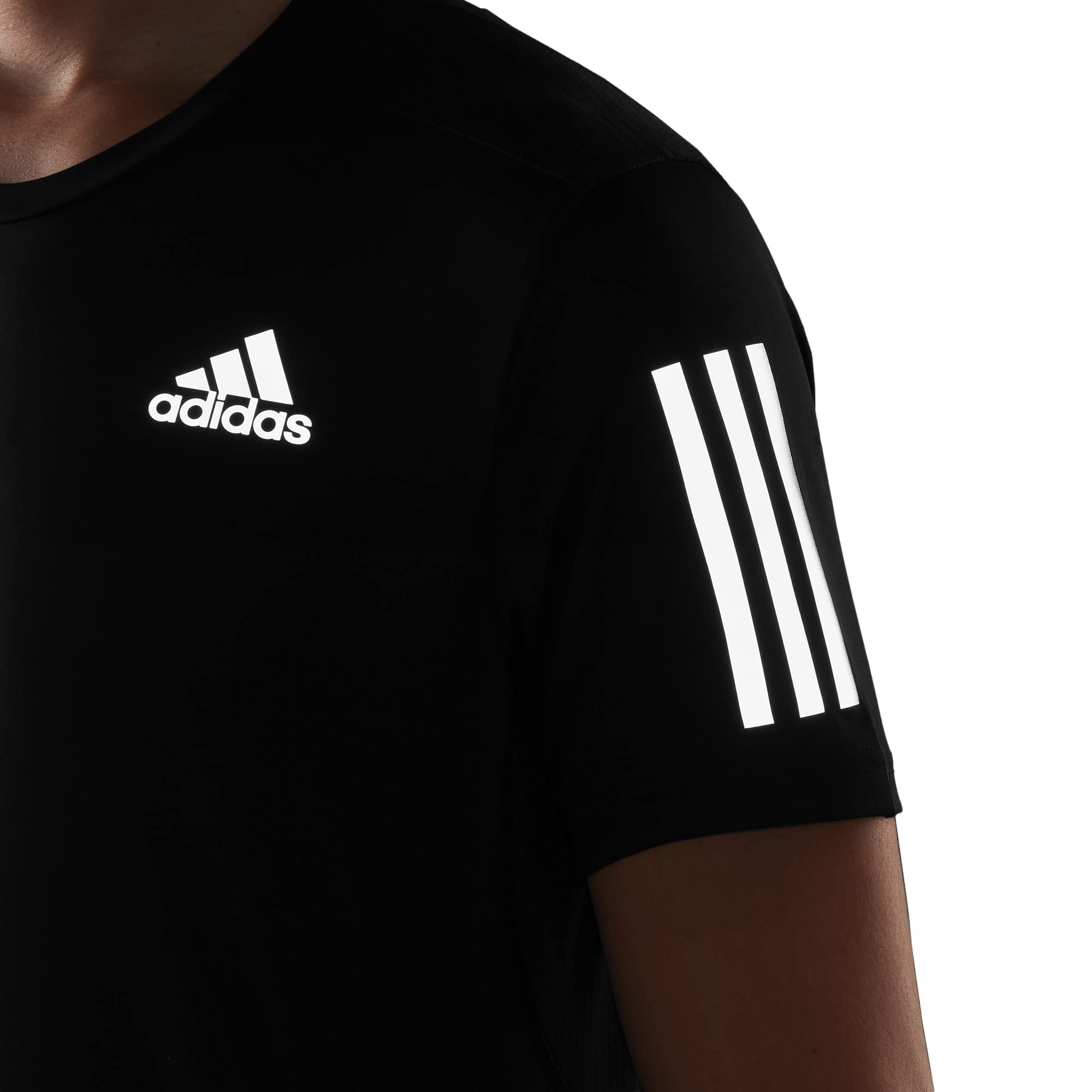 adidas Men's Standard Own The Run , Black/Reflective Silver, Large