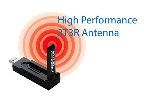Edimax Wi-Fi 5 802.11ac AC1750, Dual-Band 2.4/5GHz Adapter for PC, Wireless AC USB 3.0 Adapter Dongle w/ Foldaway Antenna, Up to 1750Mbps Transfer, Win11 Plug-n-Play, Mac OS, Linux, EW-7833UAC