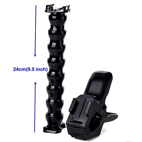 Eyeon Jaws Flex Clamp Mount Accessory Holder with Adjustable Gooseneck Arm for GoPro 2018 7 6 5 4 3, Xiaomi YI 4K, SJCAM, Campark, Apeman, Crosstour, Victure Camera