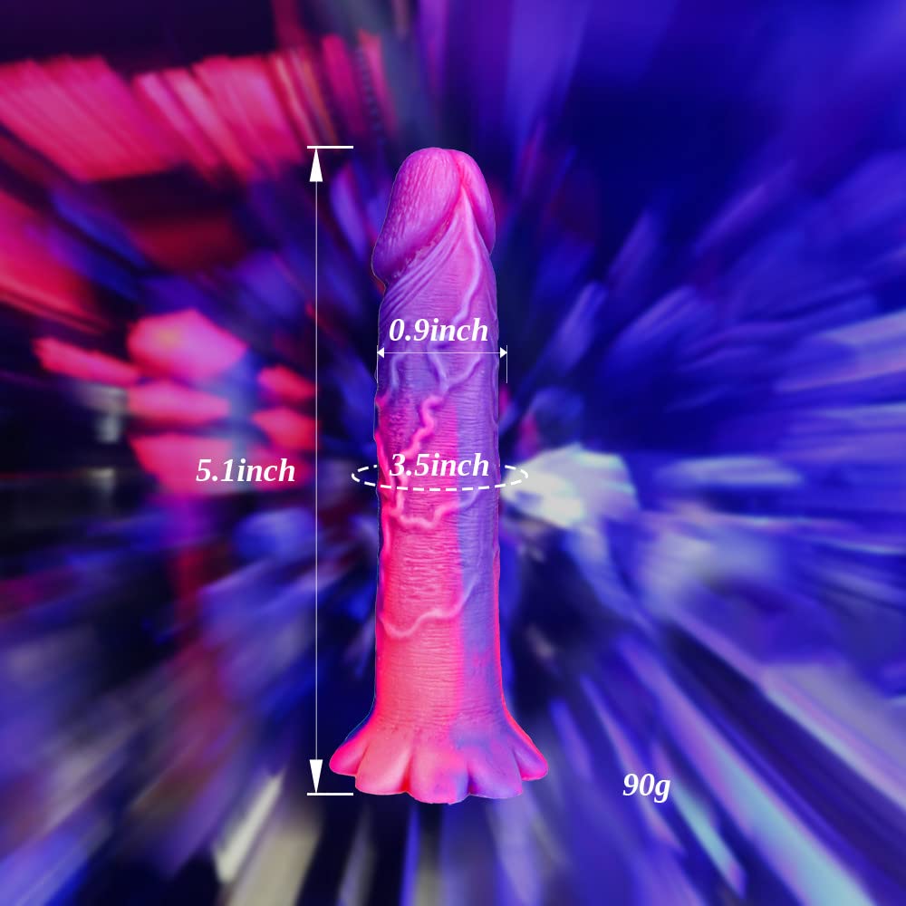 5.1 Inch Silicone Realistic Small Dildo,Beginner Cute Anal Plug,Thin Dildo with Suction Cup, Slim Toy Women Men Couples Lifelike Skinny Fake Penis