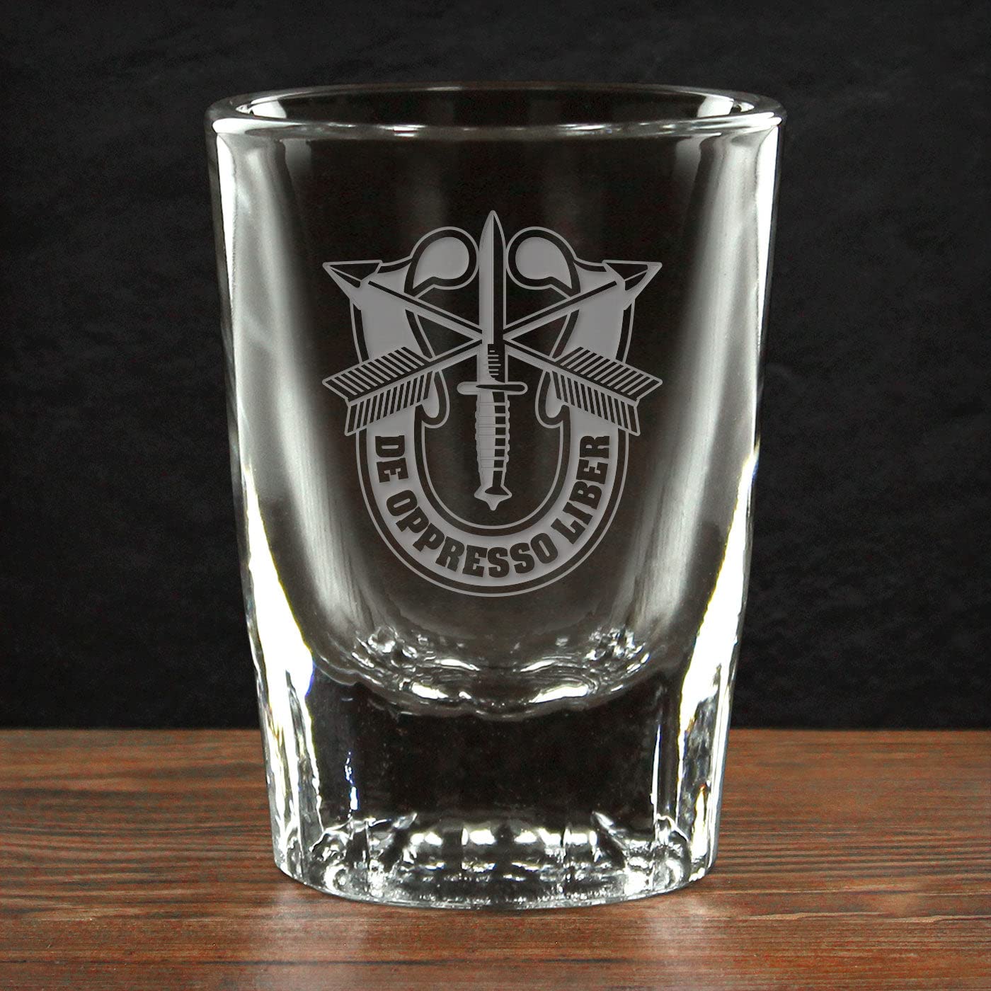7.62 DESIGN U.S. Army Special Forces Deep Etched 1.5 oz. Shot Glass