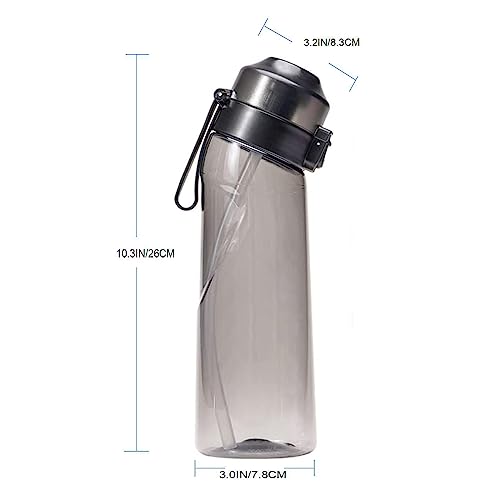Air Water Bottle BPA Free Starter up Set Drinking Bottles,650 ml Drinking Bottle with Flavour, with 7 Flavour pods%0 Sugar Water Cup ,for Gym, Running, Outdoor (Pink)