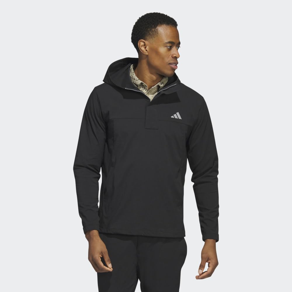 adidas Men's Ripstop Quarter Zip Hoodie, Black, 2X-Large