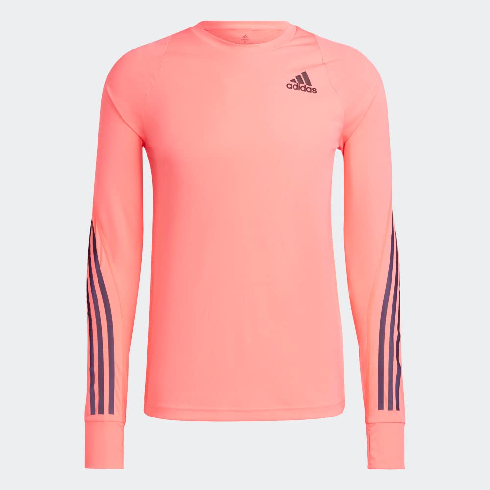 adidas Men's Run Icon Full Reflective 3-Stripes Long Sleeve, Black, X-Large