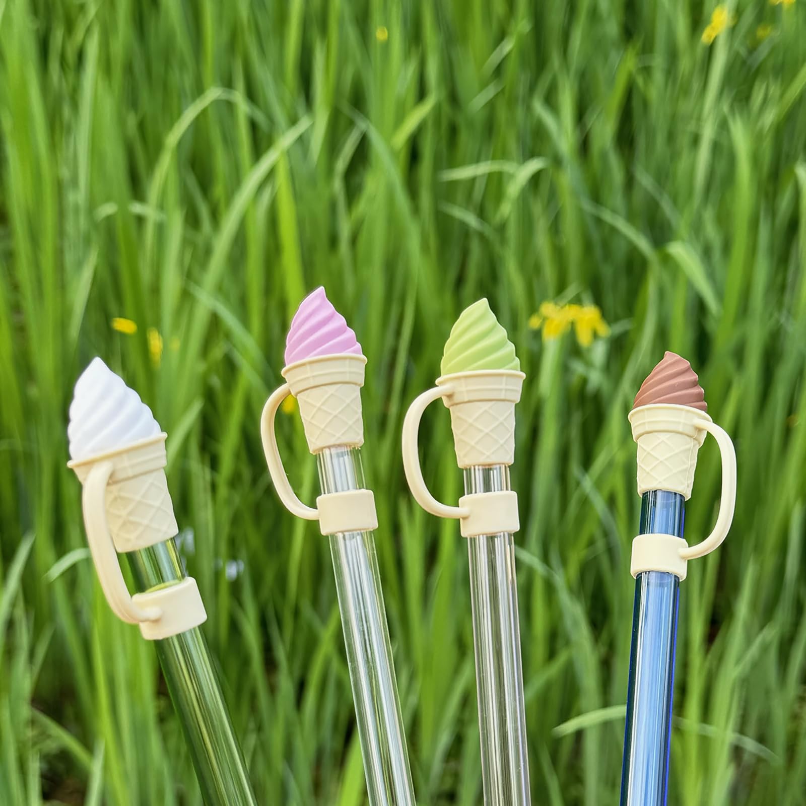 4 Pcs Stanley Straw Covers Silicone Straw Topper 0.4in Dust Proof Straw Cover Cap for Stanley Cup Accessories