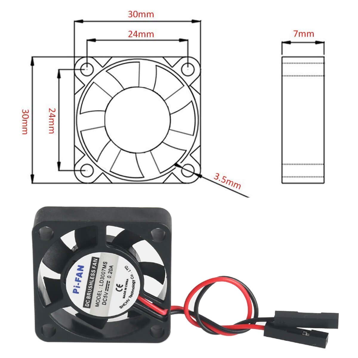 MakerFocus 2pcs Raspberry Pi 4B Fan DC Brushless Cooling Fan 3.3V 5V Heatsink Cooler Radiator Connector Separating One-to-Two Interface for Raspberry Pi 4/ Pi 3/3B+ and Pi Zero/Zero W or Other Project