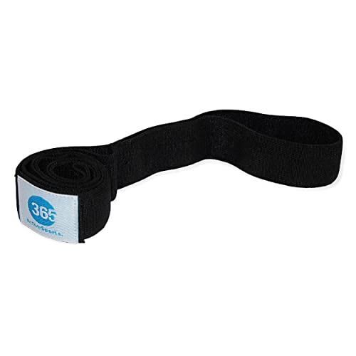 365 Active Stretching Strap with Loops for Flexibility - for Yoga, Dance, Exercise, Ballet or Physical Therapy - Best for Travel, Small, Lightweight
