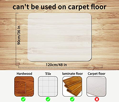 Office Desk Chair Mat for Hard Wood Floor Thick PVC Matte 48" x 36",Transparent Sturdy Chair Mat