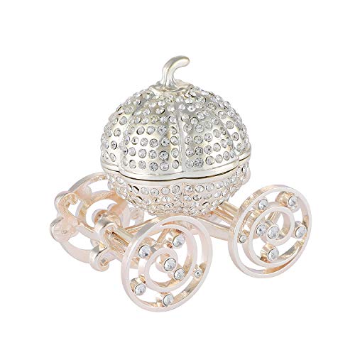 QIFU Pumpkin Carriage Series Enameled Trinket Box Hinged Decorative Collectible Figurine Unique Gift to Store The Ring