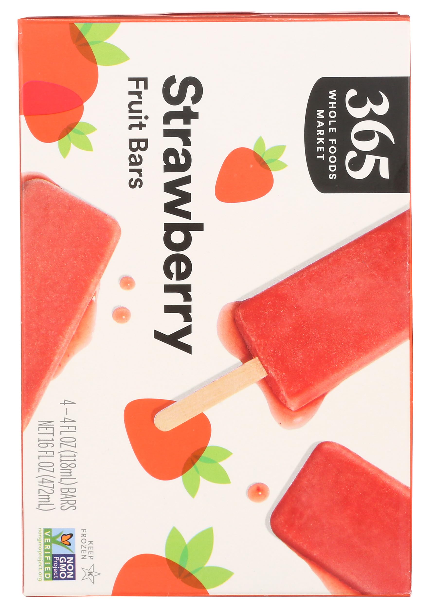 365 by Whole Foods Market, Bar Fruit Strawberry, 16 Fl Oz, 4 Pack