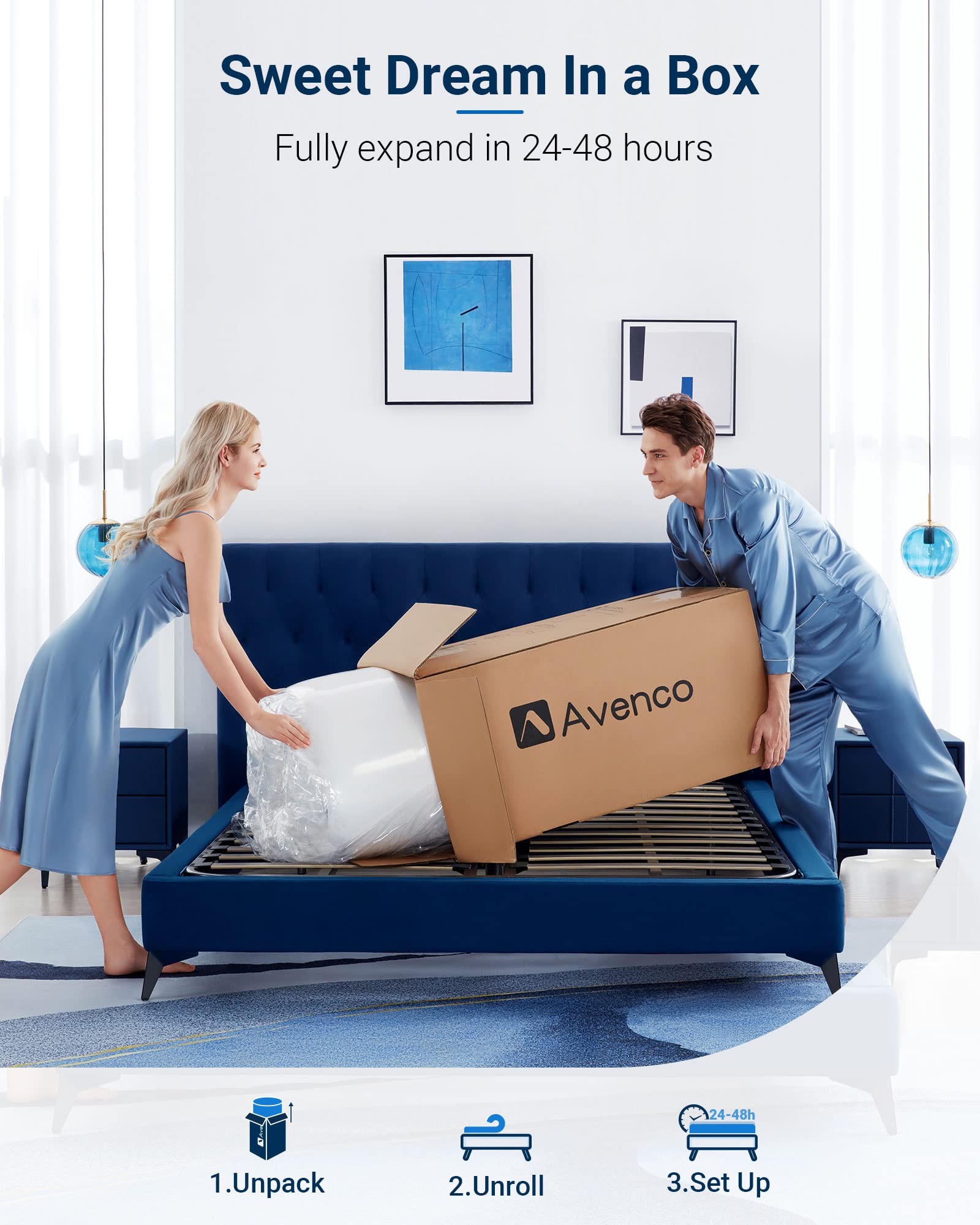 Avenco Gel Memory Foam Mattress Topper 2 Inch Twin Size Bed Topper with Removable Cover for College Dorm, Plush Feeling, CertiPUR-US Certified, White (T4FM05)