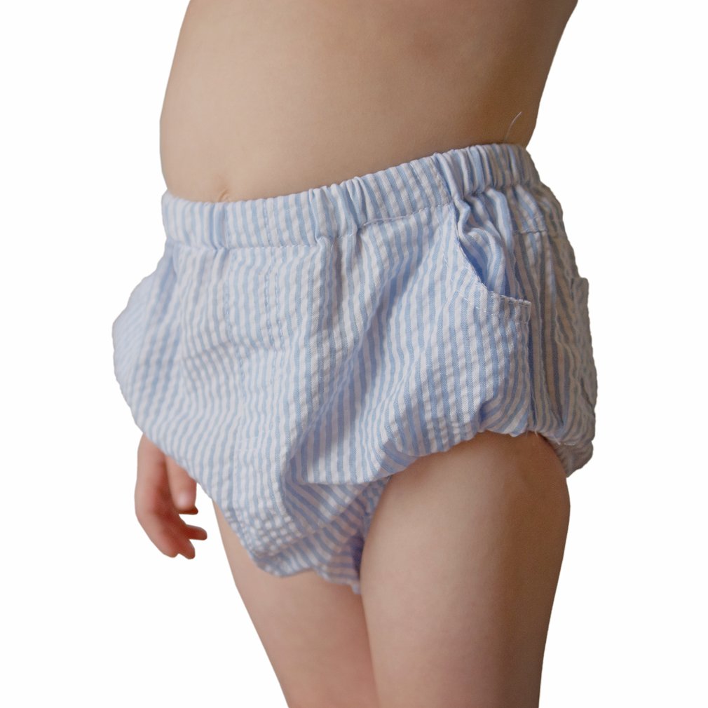 Huggalugs Baby & Toddler Boys Blue Seersucker Diaper Cover 12-24