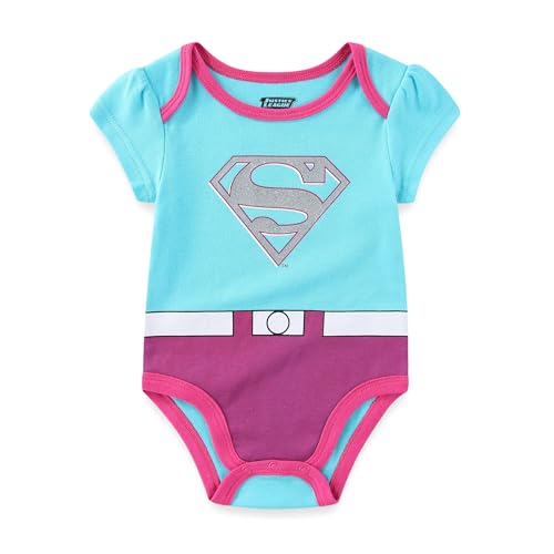 WARNER BROS DC Comics Girls Short Sleeve Bodysuit 5 Pack for Newborn and Infant