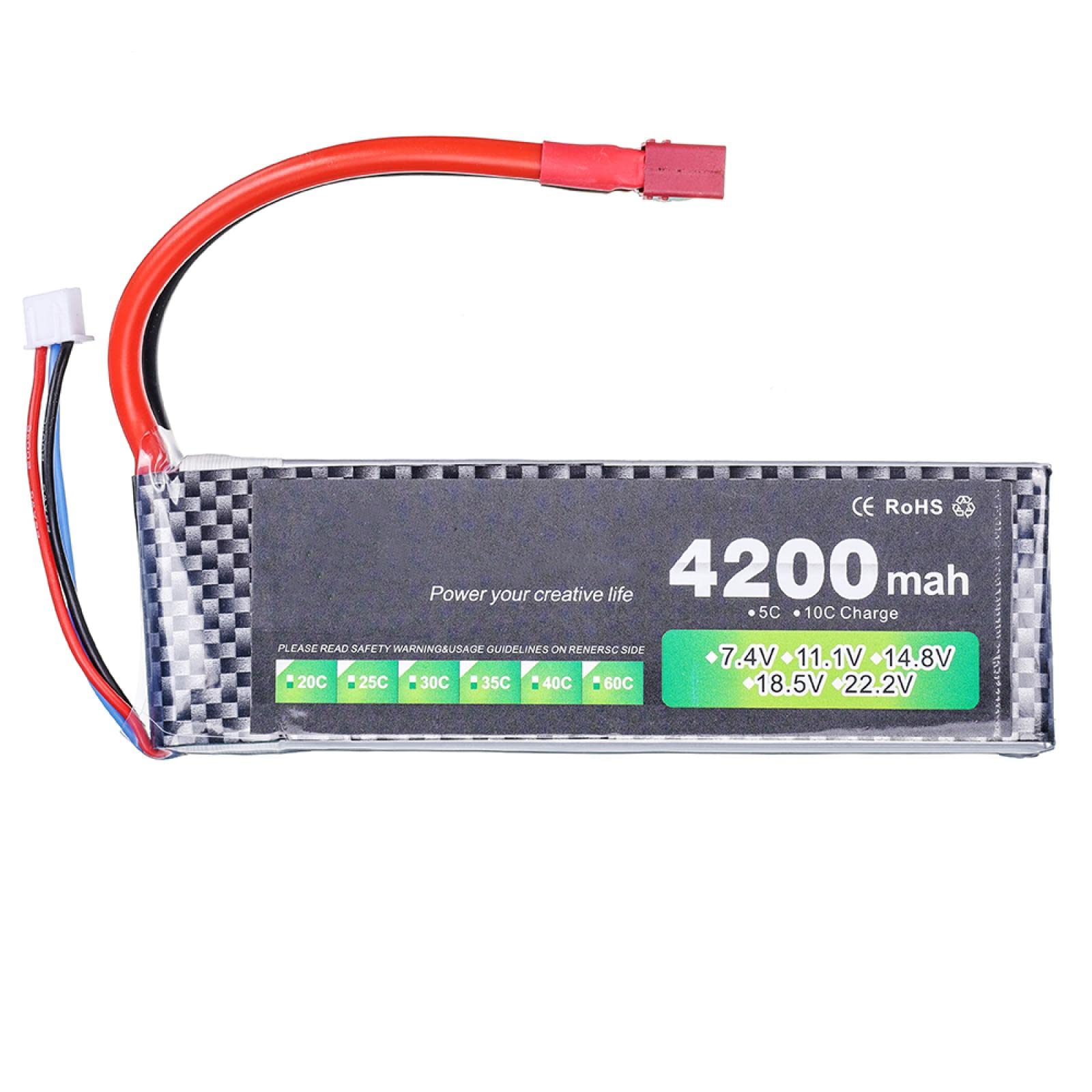 7.4v 4200mAh 2S LiPo Battery Fo RC Car Boat Quadcopter Remote Control Toys Parts Rechargeable Battery T Plug