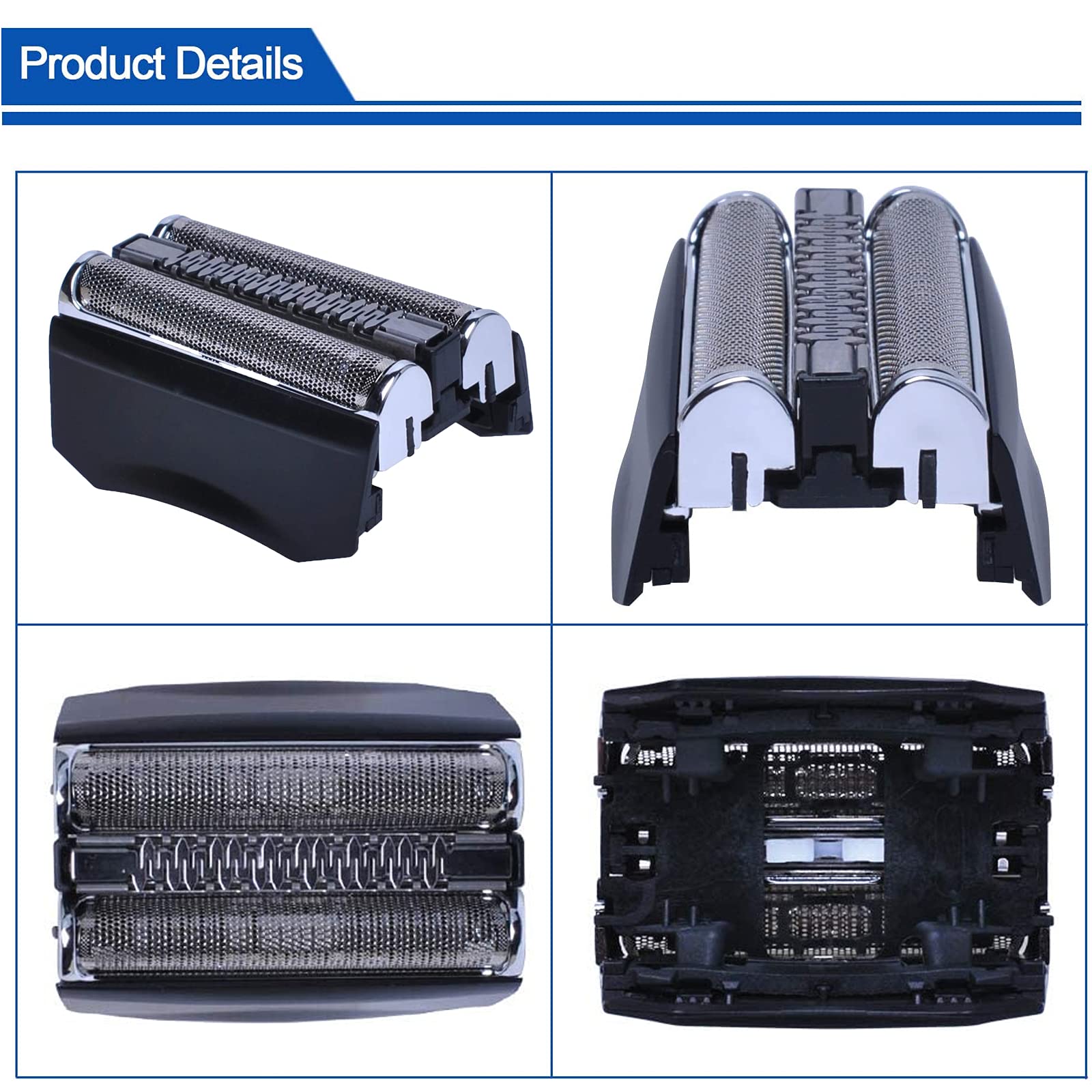 70B Shaver Replacement Foil & Cutter For Compatible with Braun Series 7 Replacement Foil Compatible with 70S 70B Cassette,with Free Clean Brush