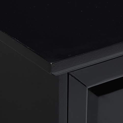 Kings Brand Furniture Buffet Server Sideboard Cabinet with Wine Storage, Black