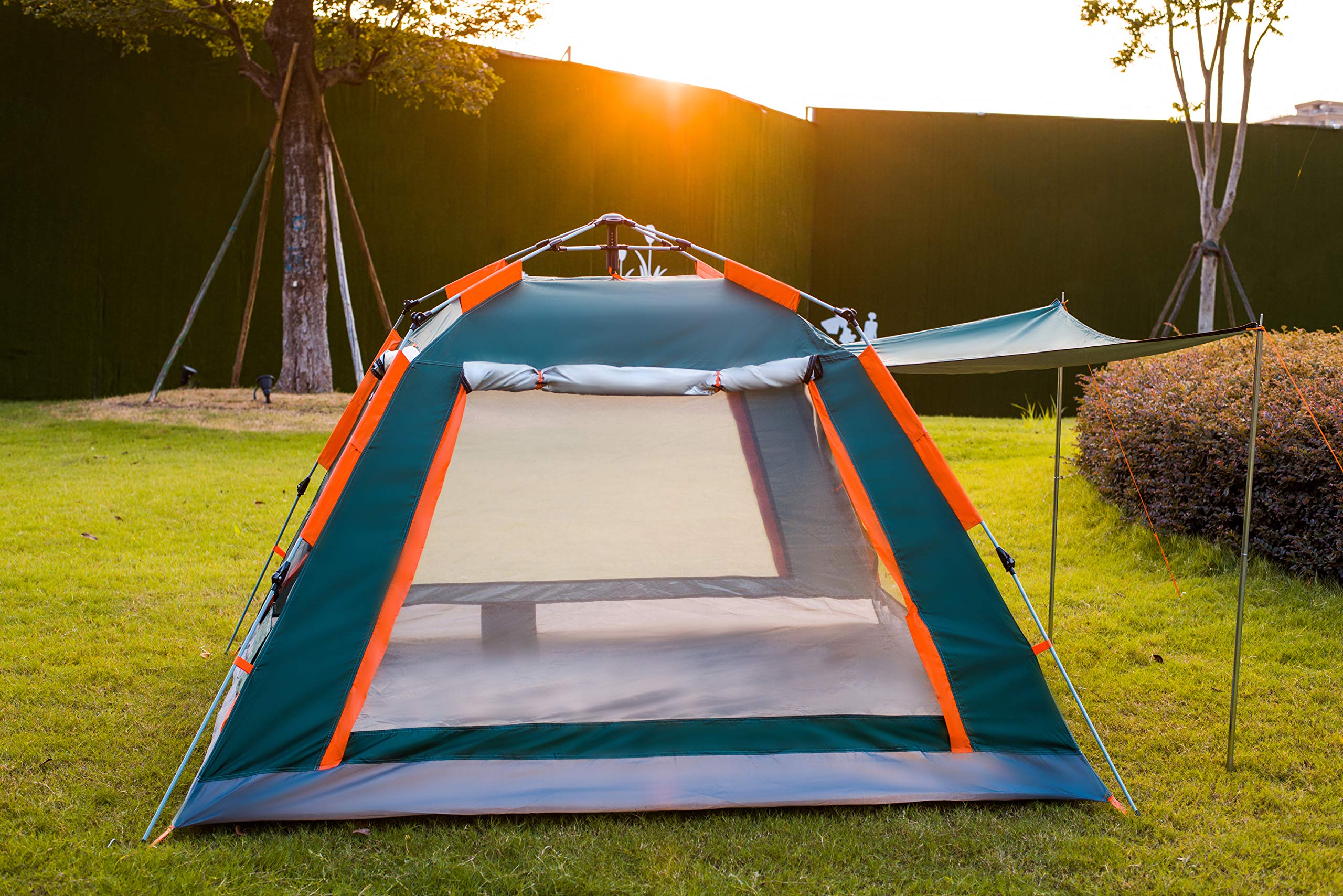 4-Person Waterproof Pop up Camping Tent with Rainfly Instant Tent Portable with Carring Bag
