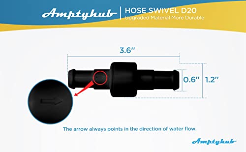 Amptyhub 3900 Sport, 280, 380 Pool Cleaner Hose Swivel D21 Replacement For Zodiac Polaris 3900 Sport, 280 Black Max F5B, TR35P Pool Cleaners (3 Pack)