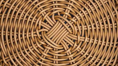 KOVOT Poly-Wicker Round Baskets Set of 2-10.5"D x 4"H Woven Polypropylene