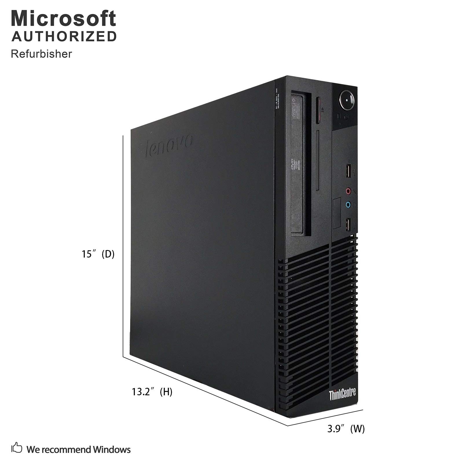 Lenovo ThinkCentre Small Form Factor Desktop PC Computer Package, Intel Core 3.1GHz, 8G DDR3, 1T, DVD, DVI, VGA, 19 Inch LCD Monitor(Brands May Vary), Keyboard, Mouse, Win10 Pro 64 Bit (Renewed)