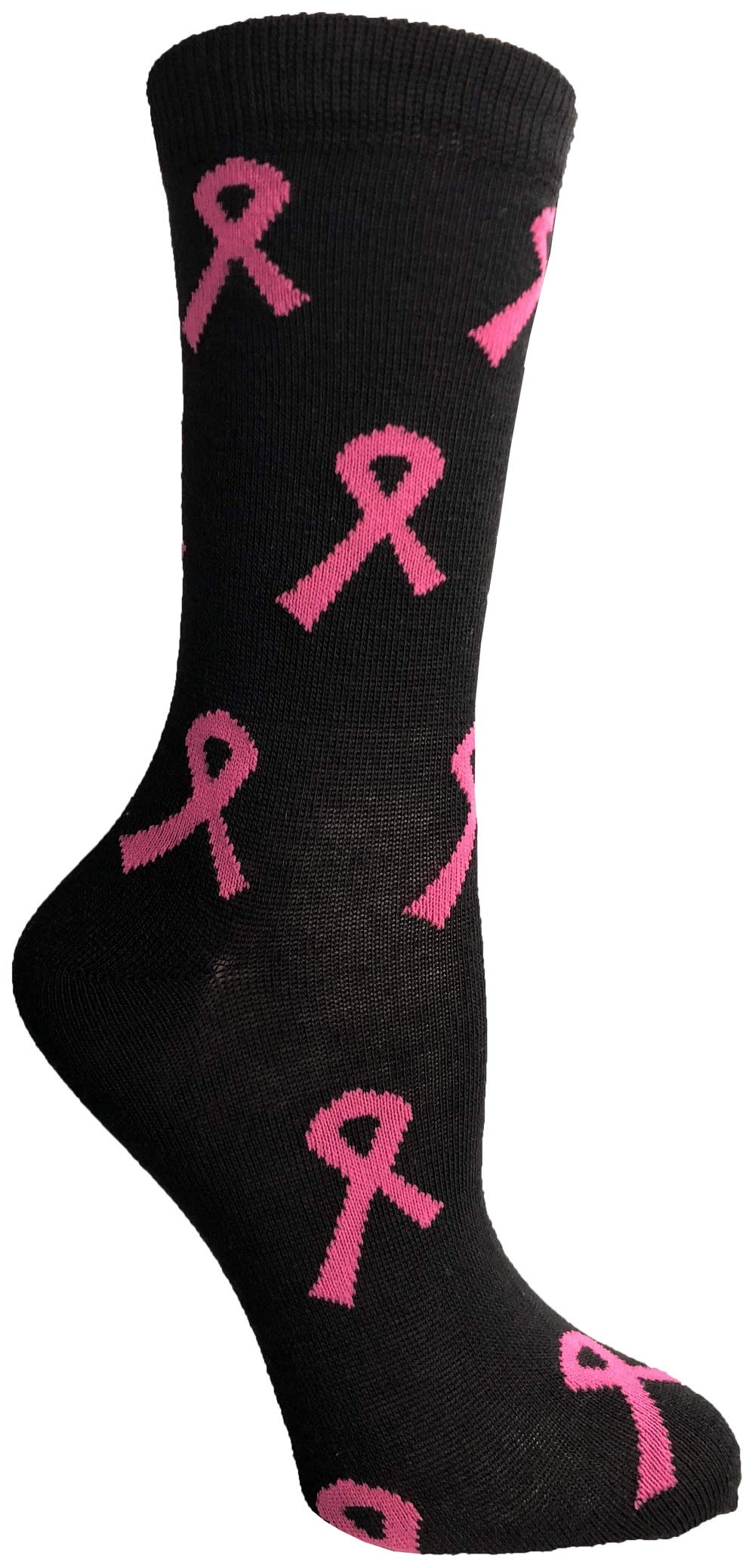 60 Pairs of Pink Ribbon Breast Cancer Awareness Ankle/Crew Socks for Women (Assorted (Crew))