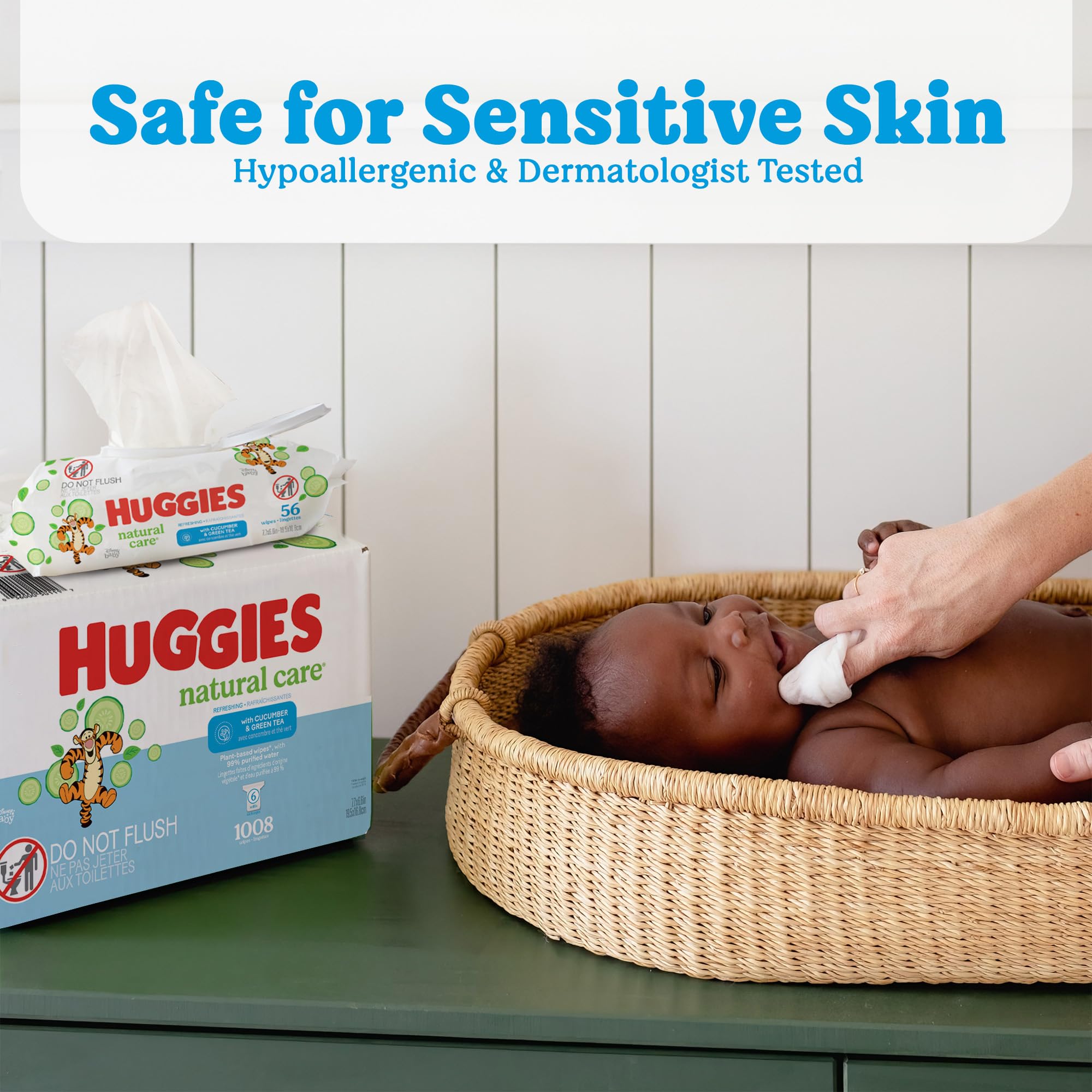 Huggies Natural Care Refreshing Baby Wipes, Hypoallergenic, Scented, 1 Flip-Top Pack (56 Wipes Total)